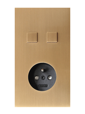Elegant brass switches with square buttons | Meljac
